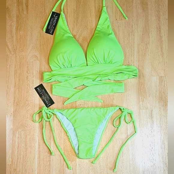 Yandy | Swim | Newneon Green Bikini Set | Poshmark